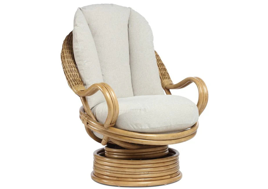 Desser Light Oak Deluxe Swivel Rocker – Premier Cane Furniture